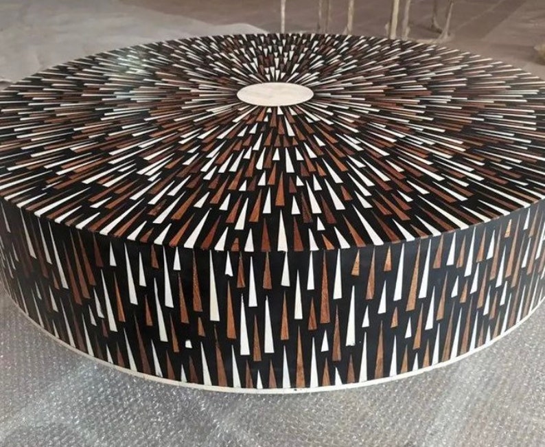 Bone Inlay Sun Ray Design Coffee Table - Etsy