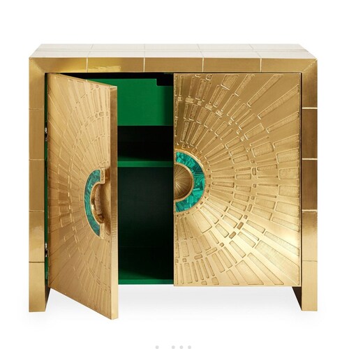 Brass Inlay Embossed Cabinet With Malachite Brass Inlay - Etsy