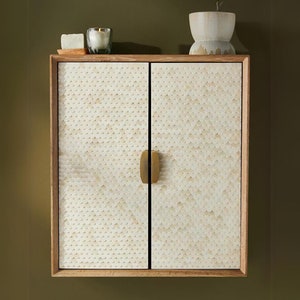 Artisanal Bone Inlay Wall Cabinet, Wall Cabinet, Bathroom Wall Cabinet ...