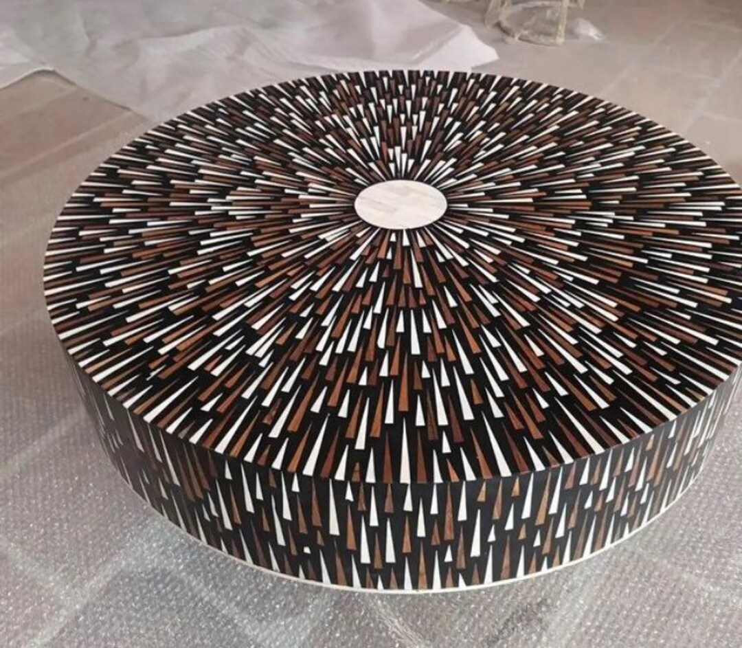 Bone Inlay Sun Ray Design Coffee Table - Etsy