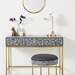 Bone Inlay Navy Blue Console Bone Inlay Console Table Handmade Console ...