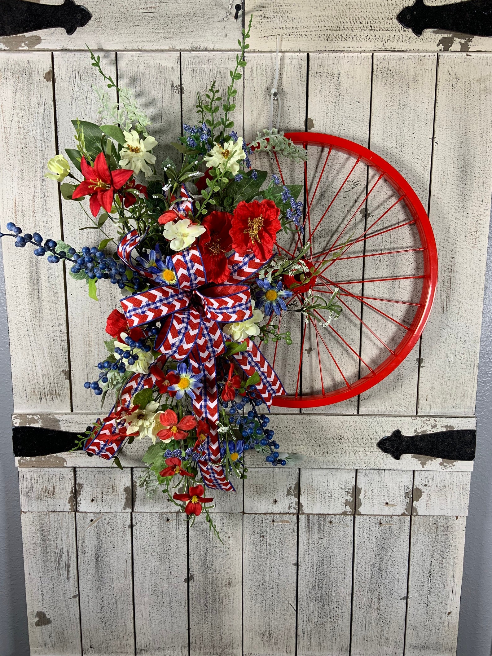 Patriotic Bike Wheel Wreath Independence Day Bicycle Wheel | Etsy