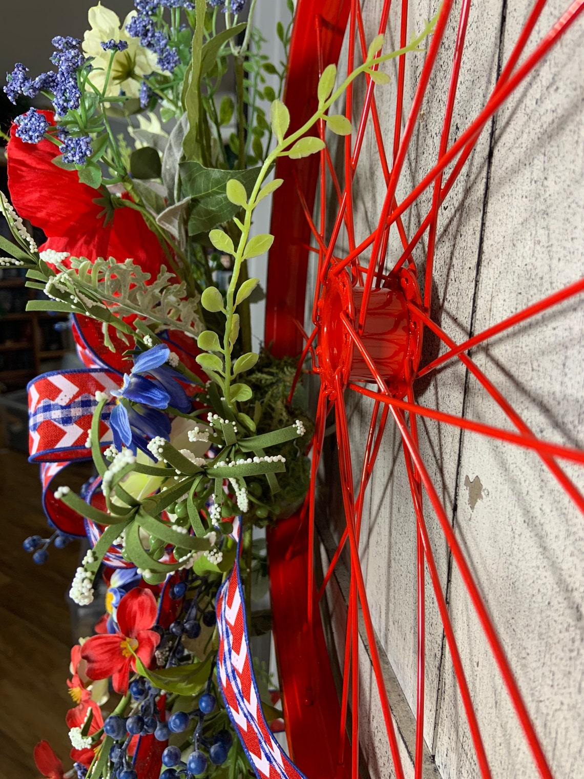 Patriotic Bike Wheel Wreath Independence Day Bicycle Wheel | Etsy