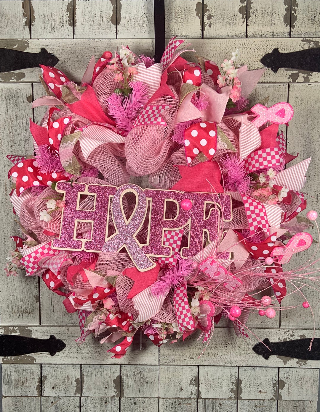 Breast Cancer Awareness Wreath, Cancer Awareness, Save the Tata’s, Pink ...