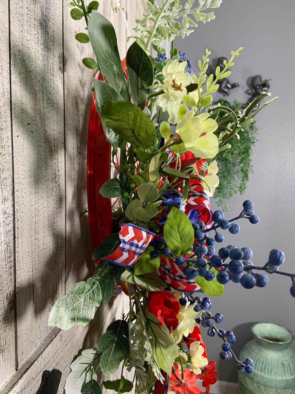 Patriotic Bike Wheel Wreath Independence Day Bicycle Wheel | Etsy