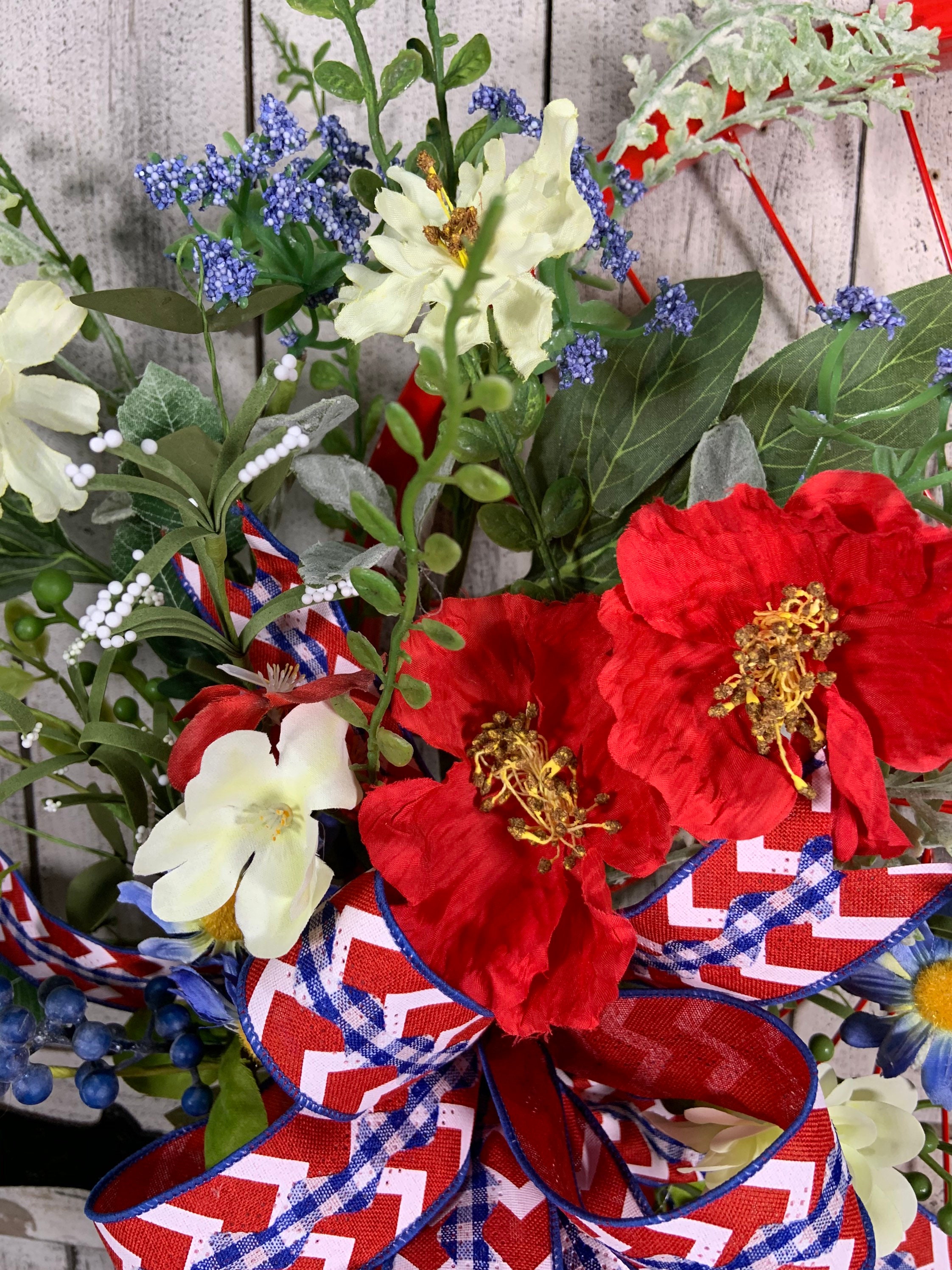 Patriotic Bike Wheel Wreath Independence Day Bicycle Wheel | Etsy