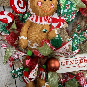 Gingerbread Man Wreath Christmas Candy Front Door Wreath | Etsy