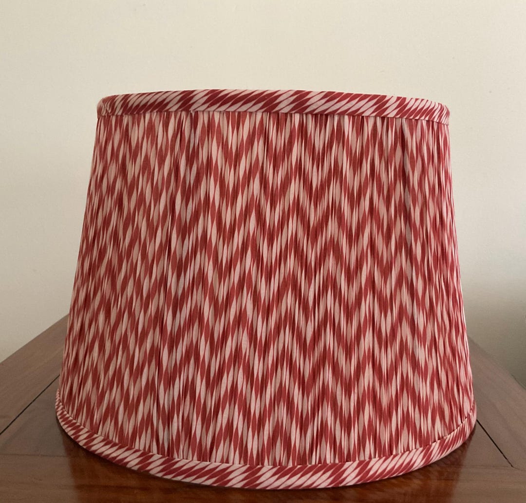 Gathered Spice Red and White Chevron Fabric Soft Lampshade - Etsy UK