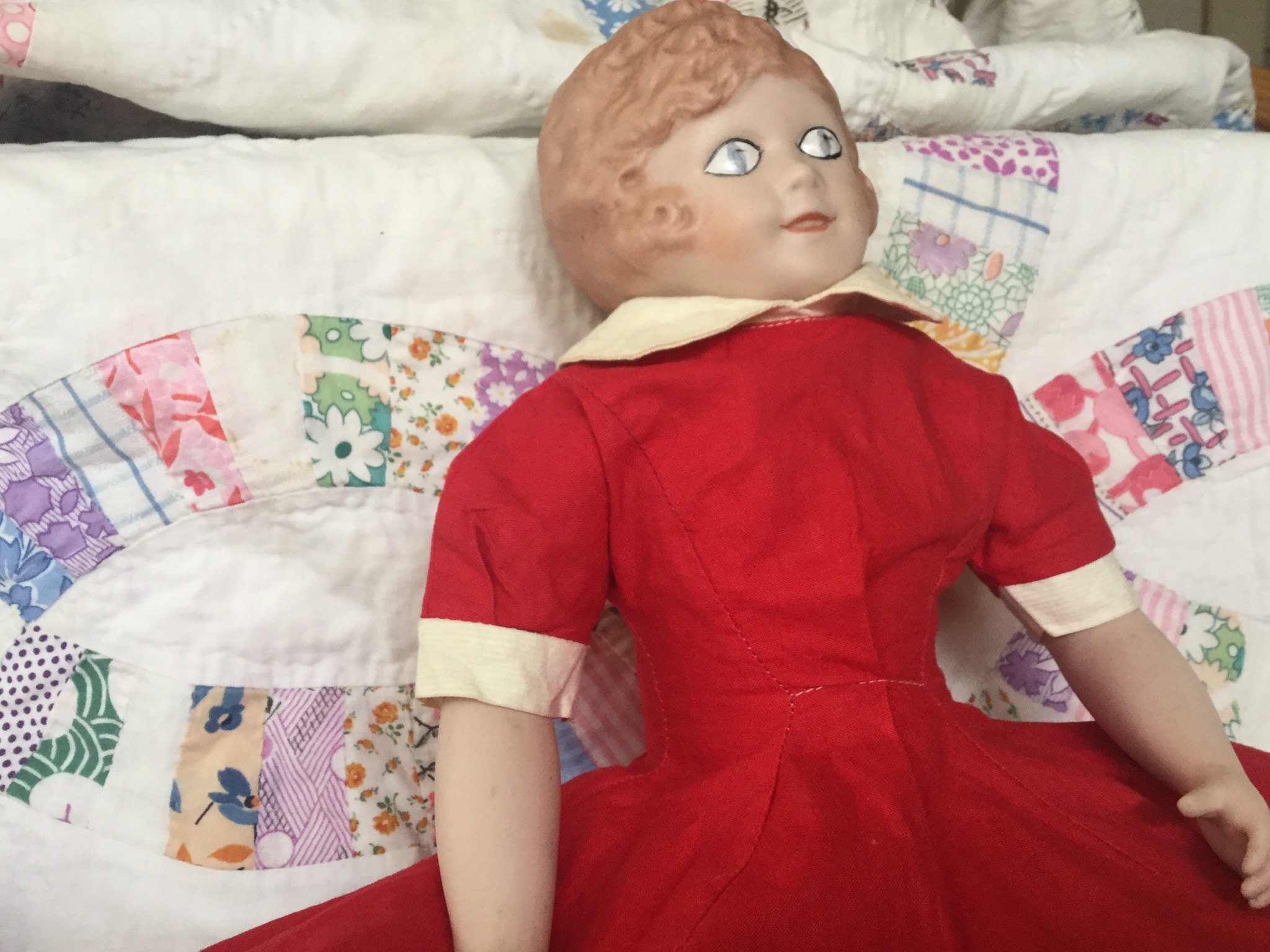 Used Little Orphan Annie Doll. She is Porcelain Bisque With Painted ...