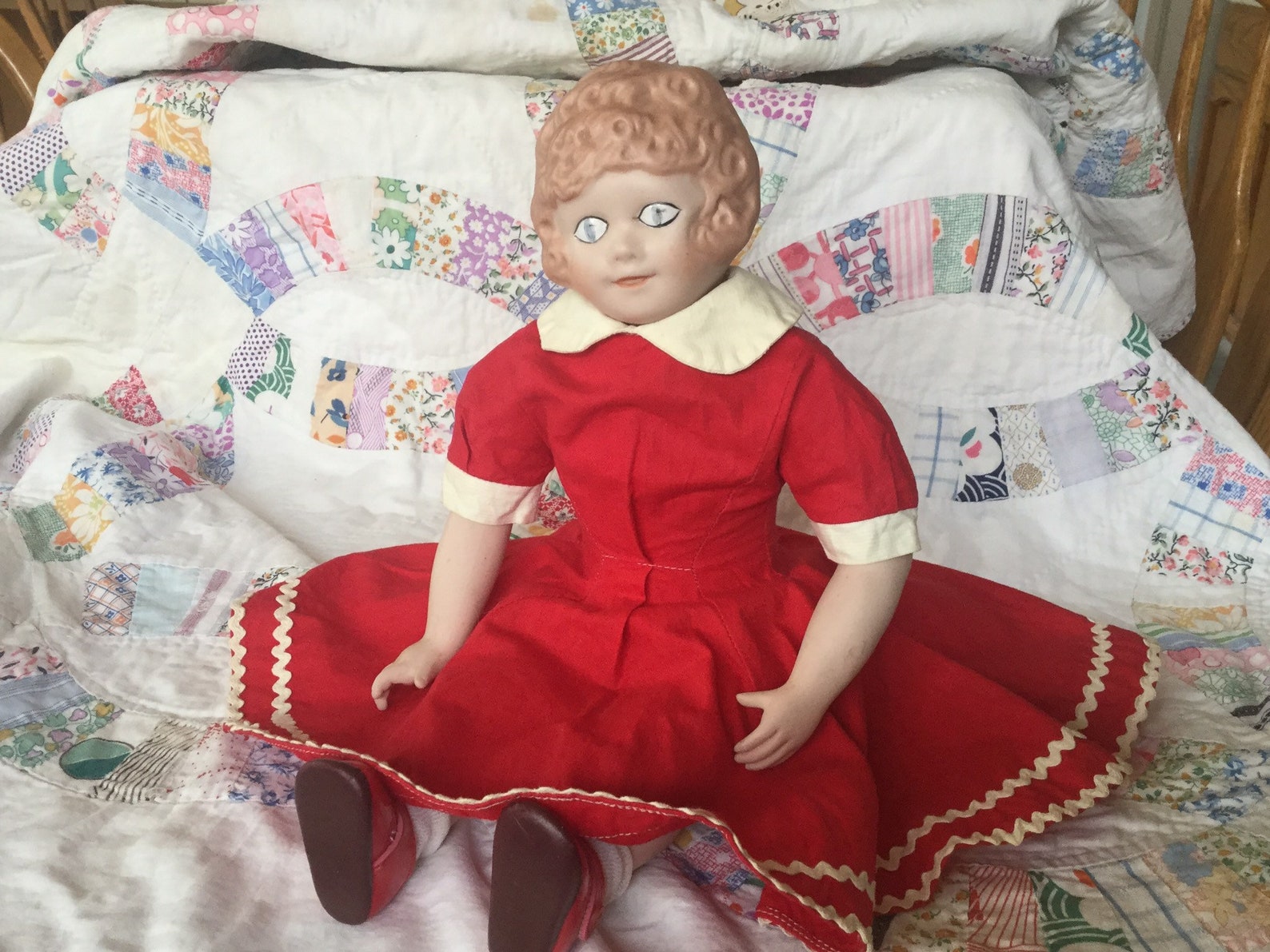 Used Little Orphan Annie Doll. She is Porcelain Bisque With Painted ...