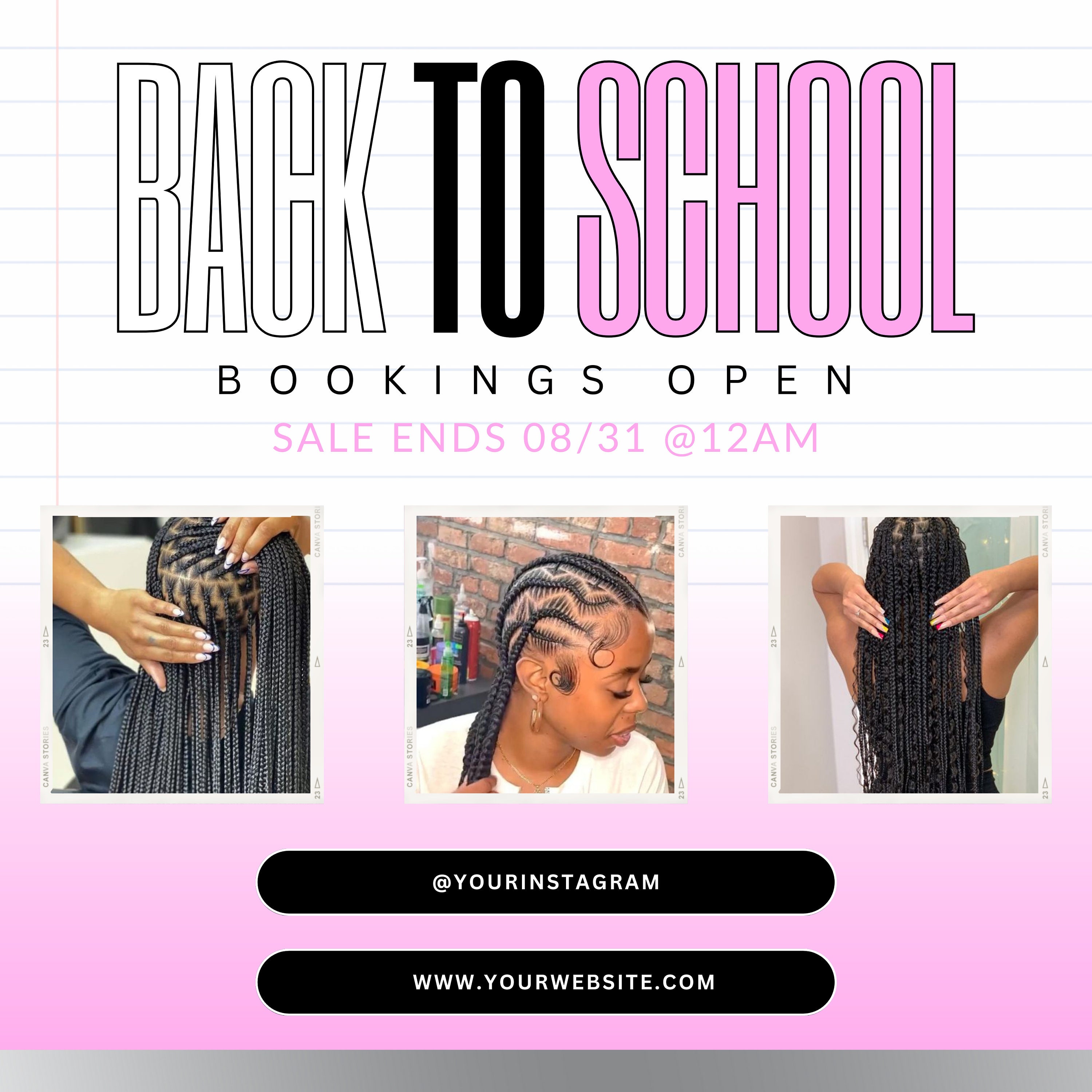 Back to School Flyer, Hair Flyer, Editable Flyer Design, Back to School ...
