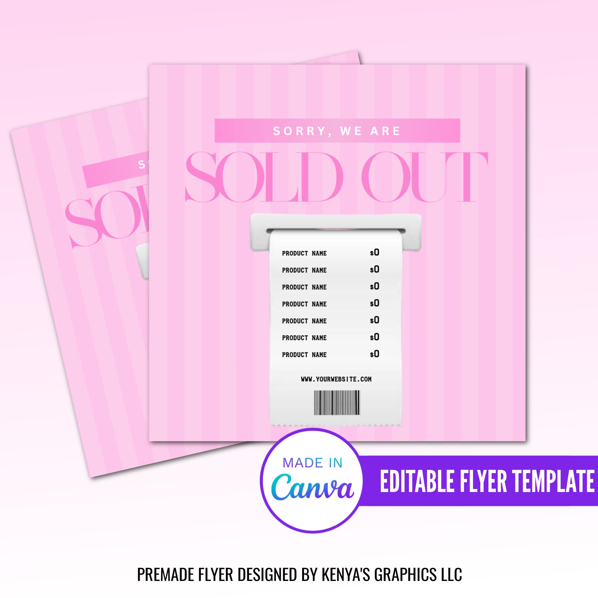 Editable Sold Out Flyer, We Are Sold Out, Diy Sold Out Flyer, We Are ...