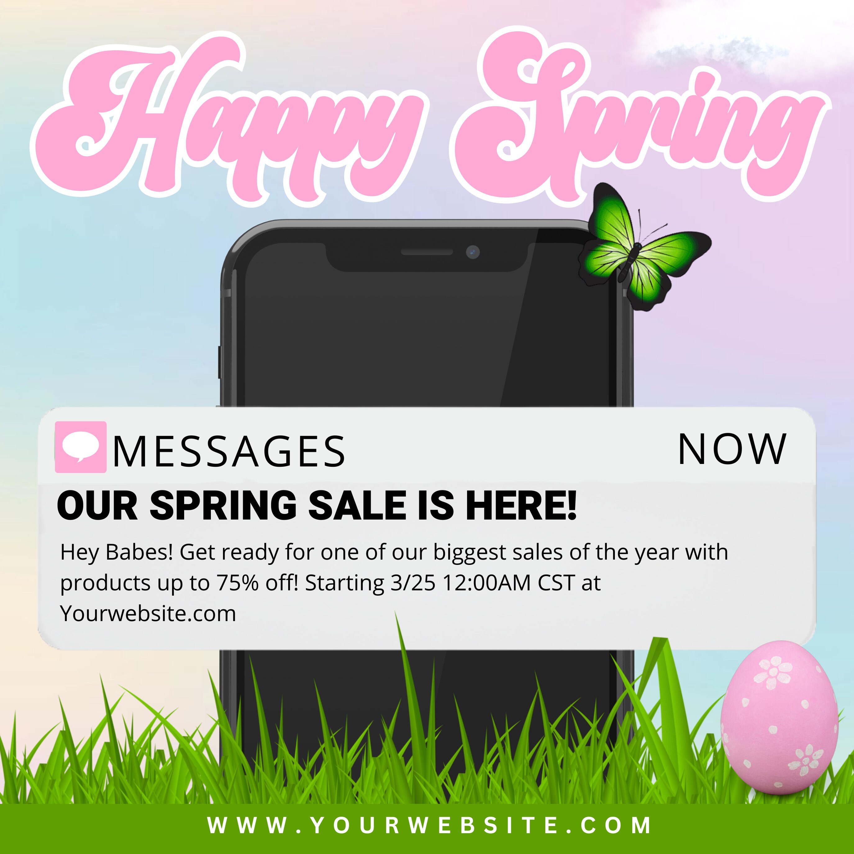 April Booking Text Message Flyer, Editable Text Message Sale Flyer ...