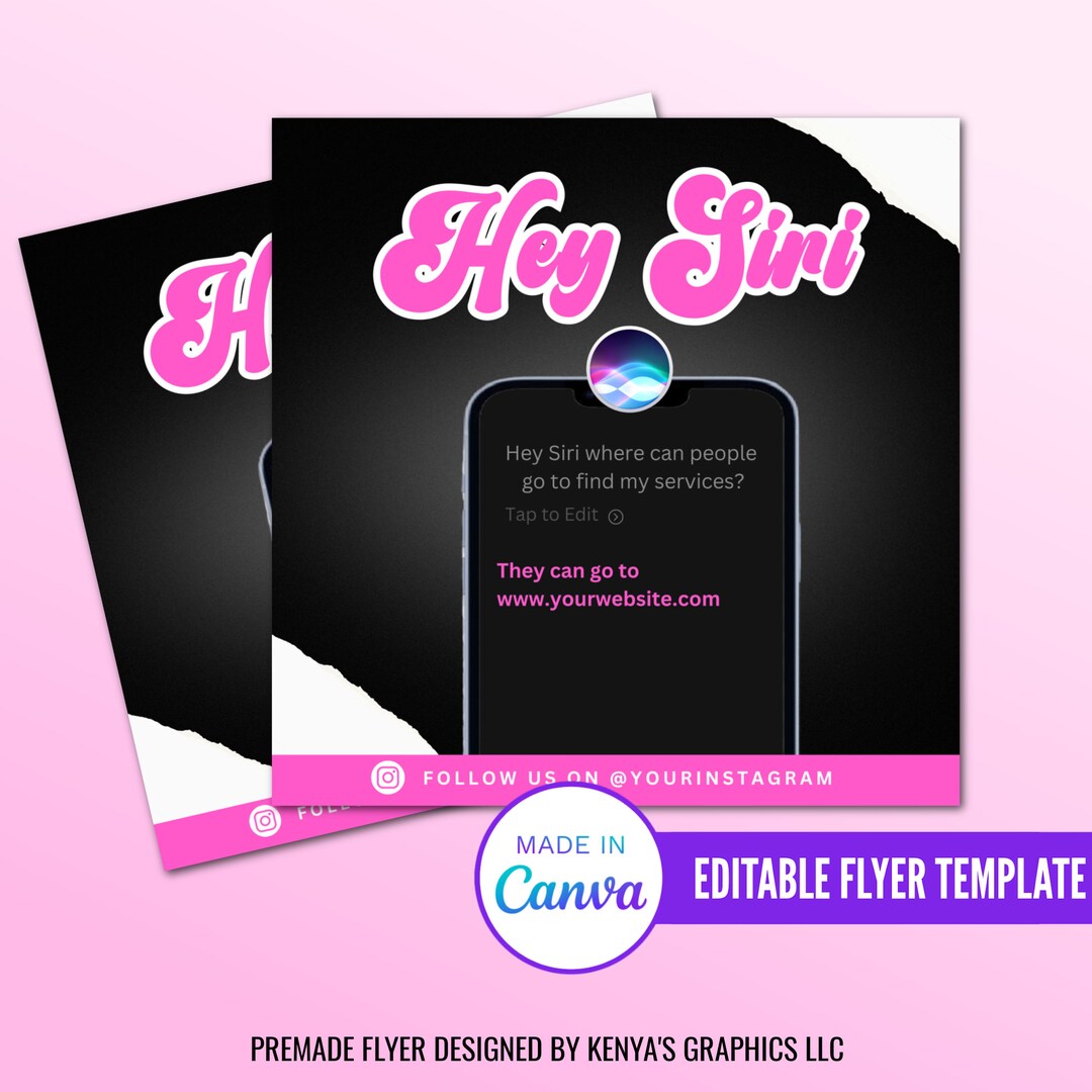 Appointment Editable Flyer, Hey Siri Flyer Template, Services Flyer ...