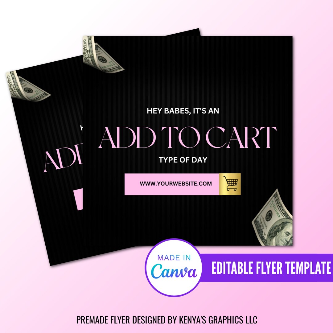 Add to Cart Flyer, Editable Add to Cart Flyer, Business Owner Flyer ...