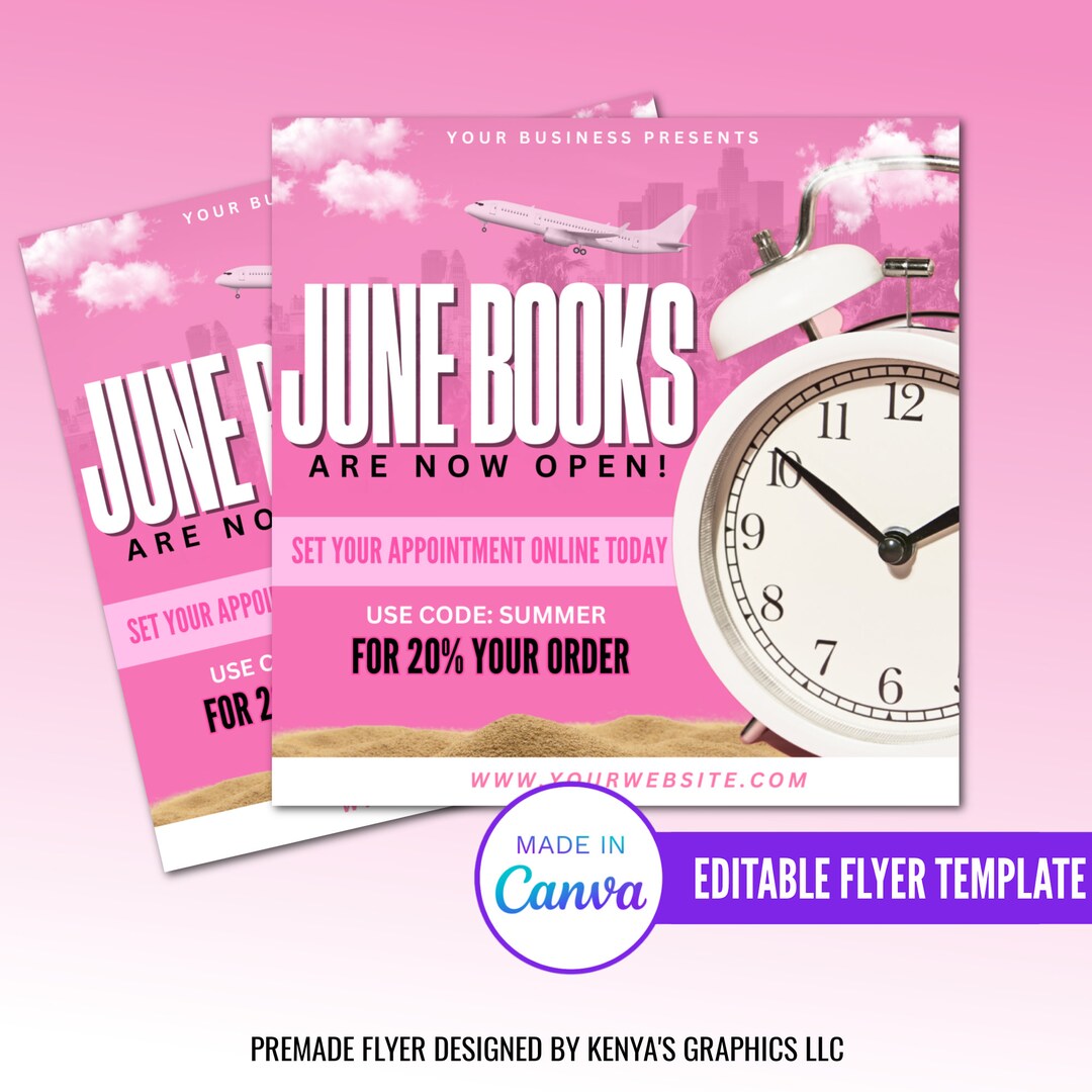Now Booking Flyer, June Booking, Appointments Available Flyer, Editable ...
