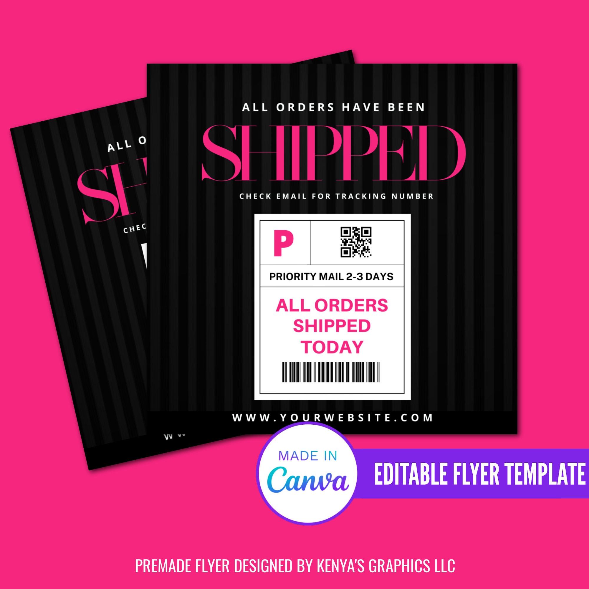 Now Shipped Flyer, Shipping Editable Flyer, Diy Shipped Flyer, Social ...