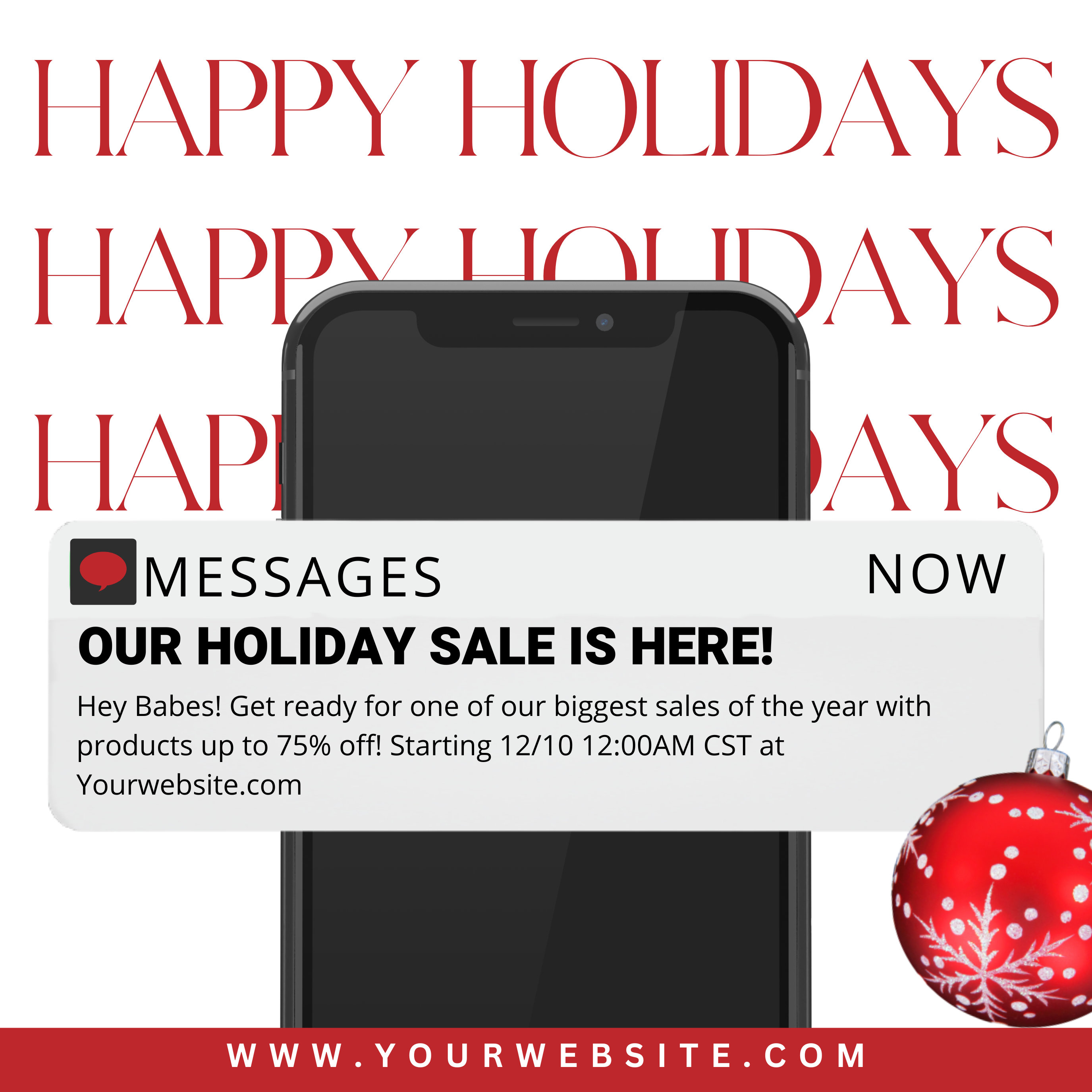 Holiday Sale Flyer, Christmas Sale Editable Flyer, Instagram Post Flyer ...