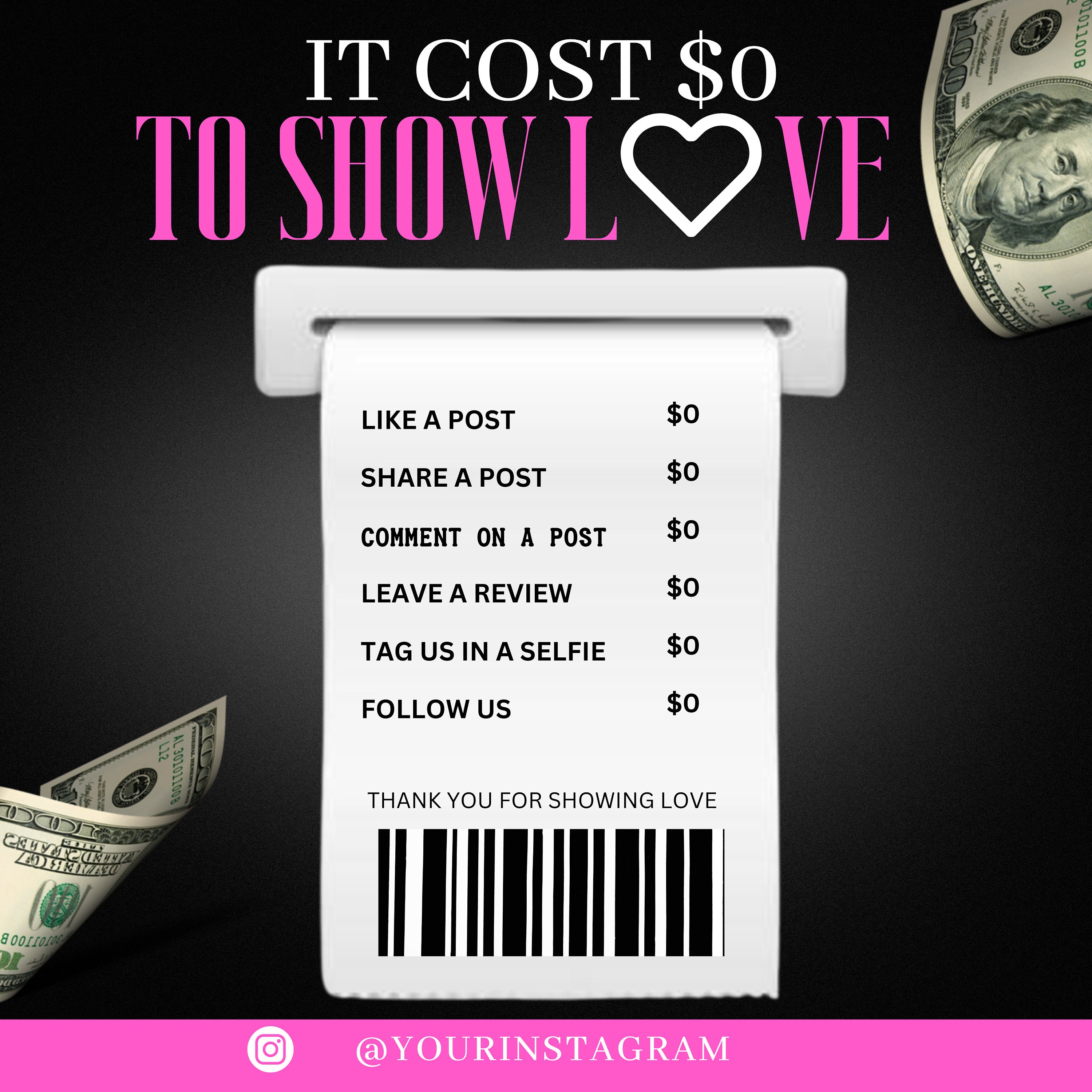 Show Support Flyer Editable Template Receipt Flyer - Etsy