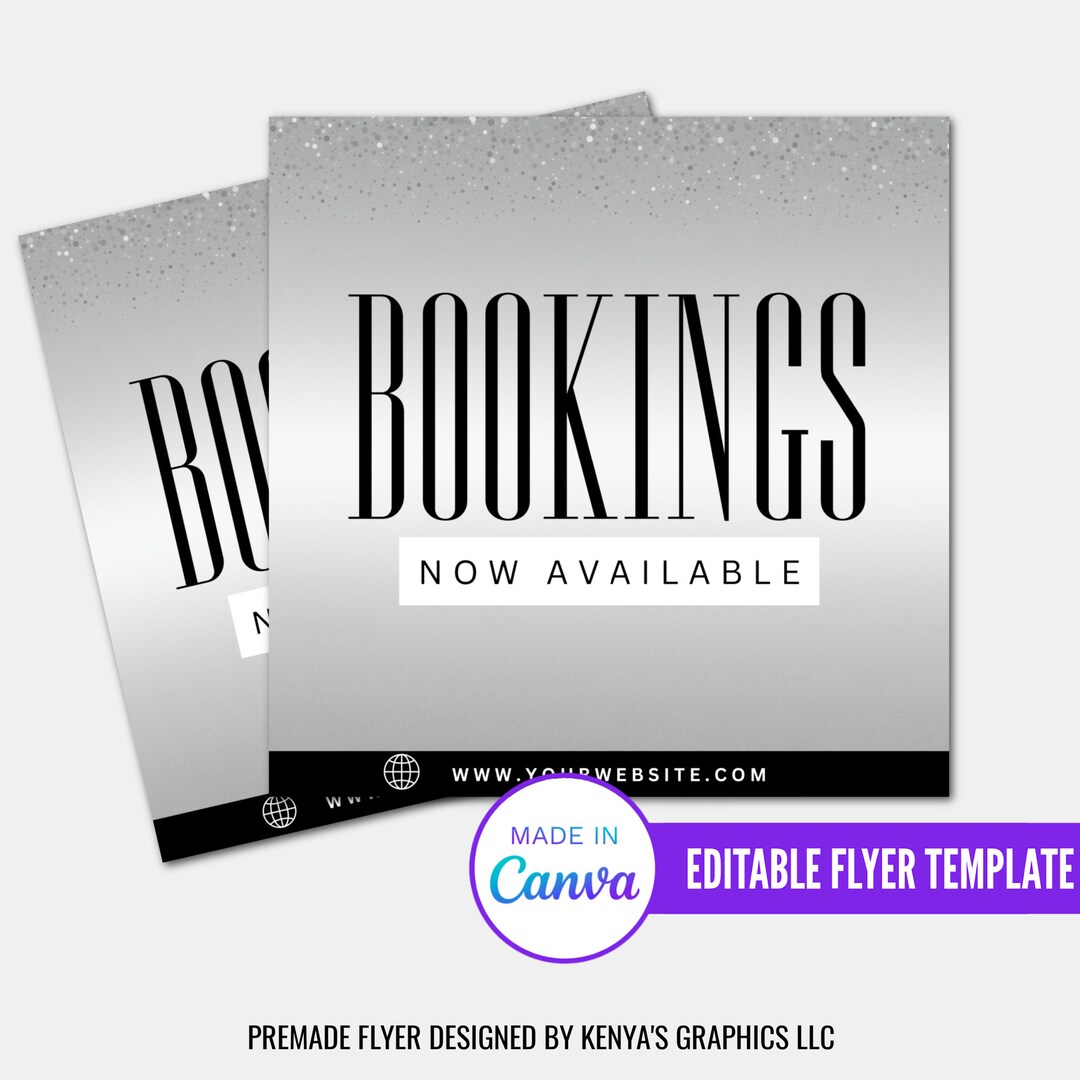 Now Booking Flyer, Editiable Now Booking Flyer, Instagram Post Flyer ...