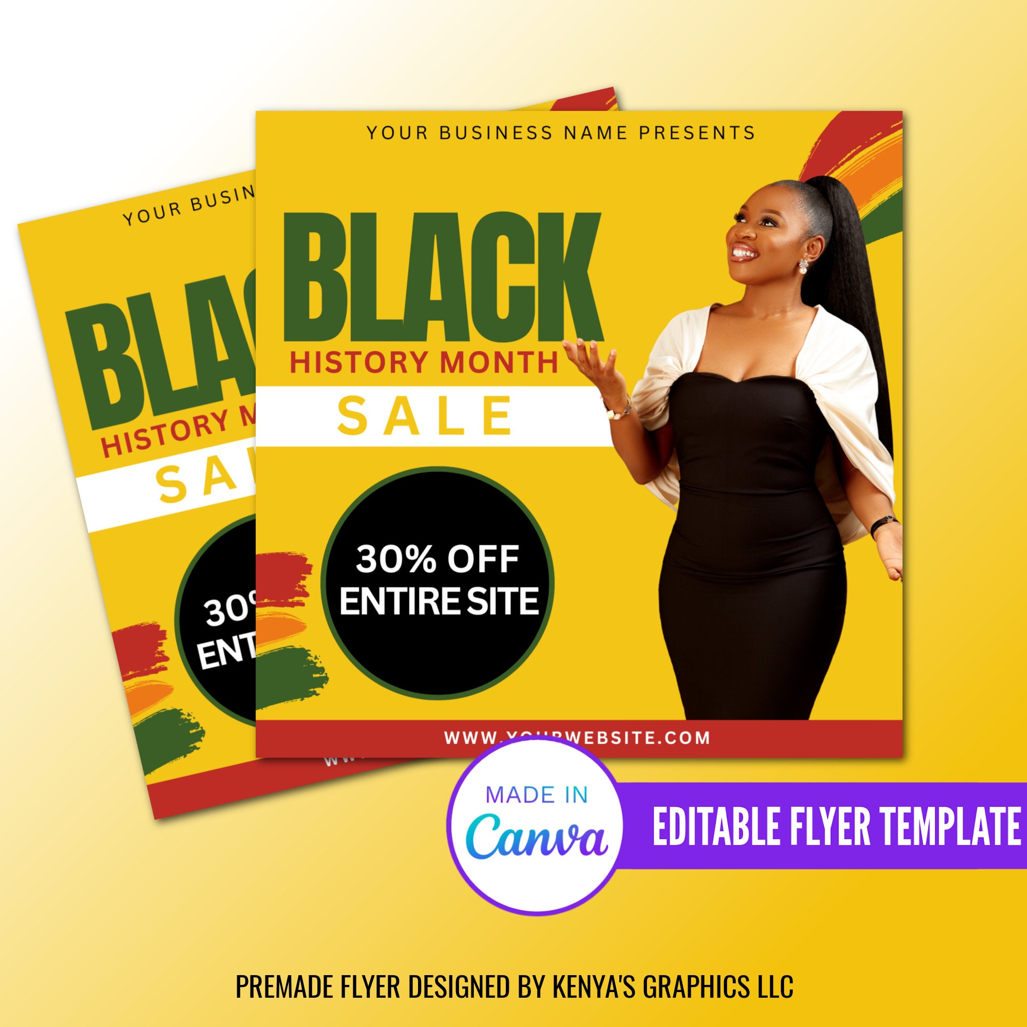 Black History Month Flyer, Black History Month Sale Flyer, Editable ...