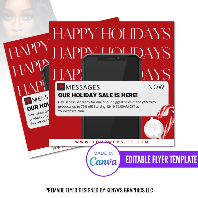 Holiday Sale Flyer, Christmas Sale Editable Flyer, Instagram Post Flyer ...