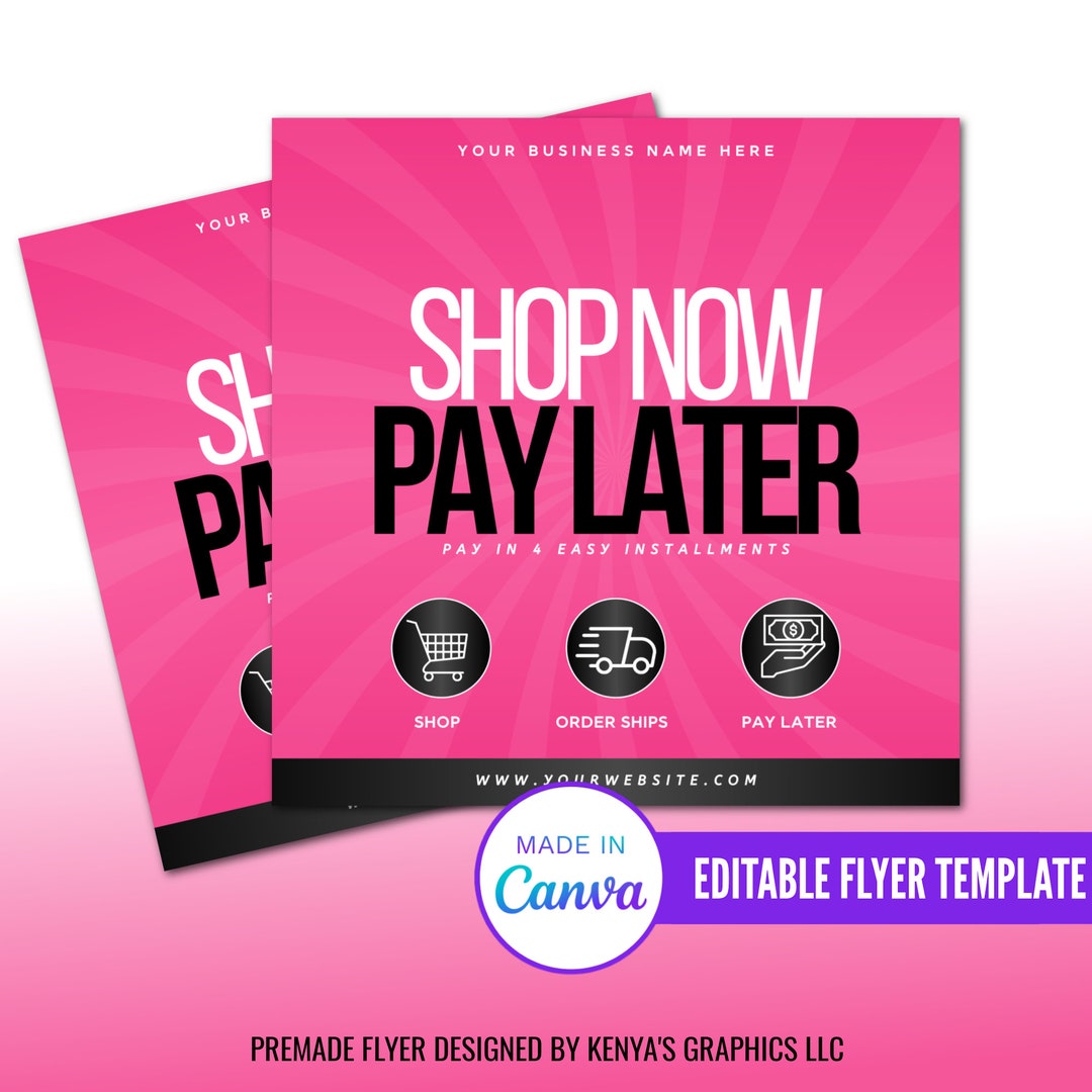 Shop Now Pay Later Flyer, Payment Installment Flyer, Shop Now Service ...
