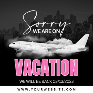 Diy on Vacation Flyer, Editable We Are on Vacation Flyer, Canva ...