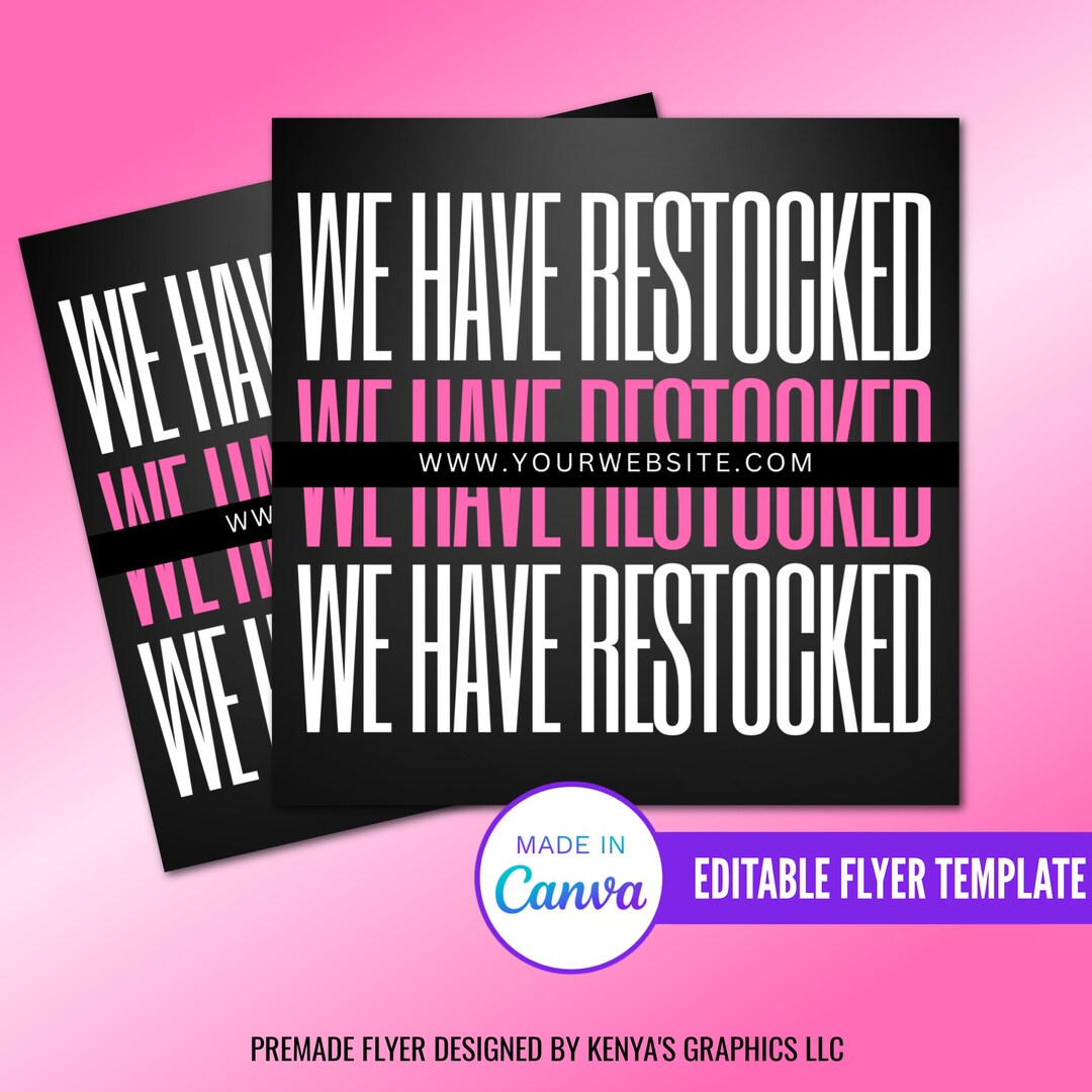 Now Restocked Flyer, Diy Restocked Flyer, Editable Restocked Flyer ...