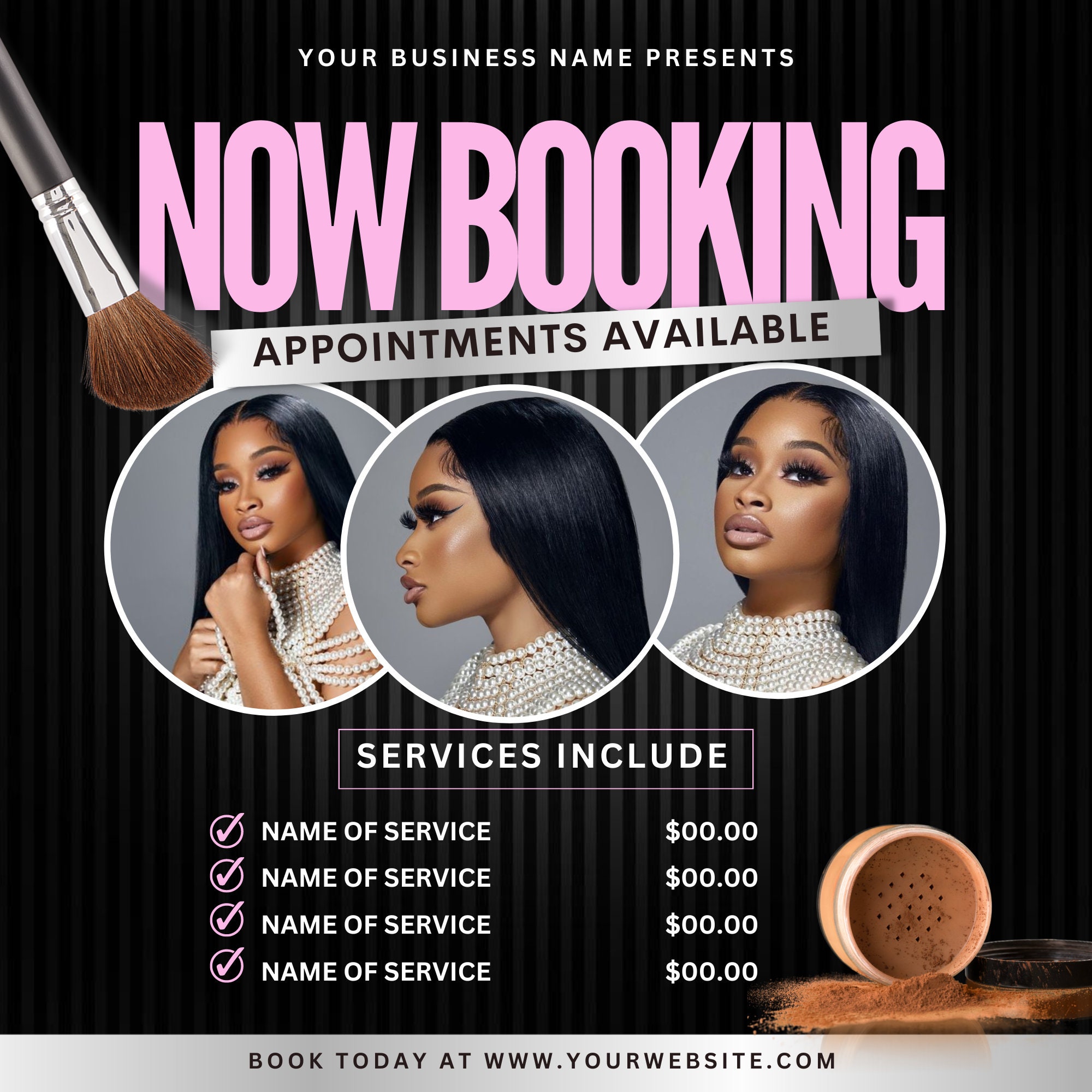 Now Booking Diy Flyer, Appointments Available Flyer, Editable Mua Flyer ...