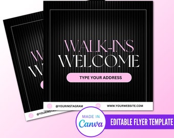 Walk-ins Welcome Flyer, Walk-in Editable Flyer Template, Walk-in Diy ...