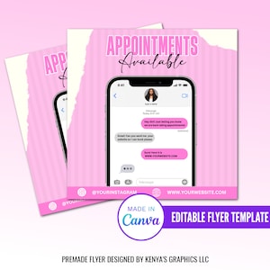 Appointments Available Editable Flyer, Diy Book Now Flyer, Instagram ...