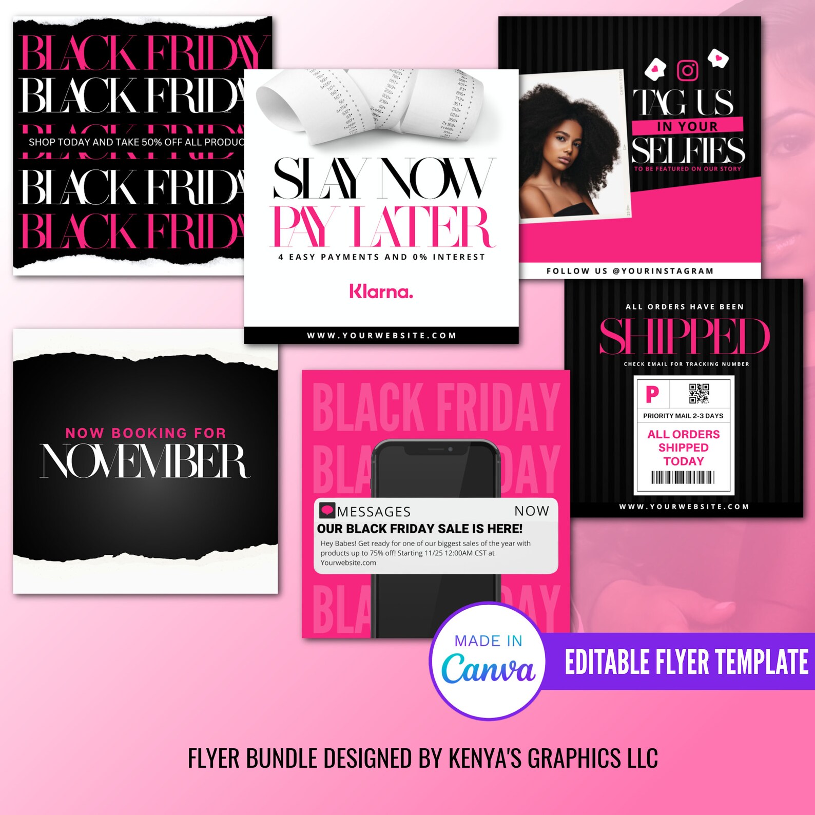 Diy Black Friday Flyers, Editable Flyer Bundle, Social Media Flyers ...