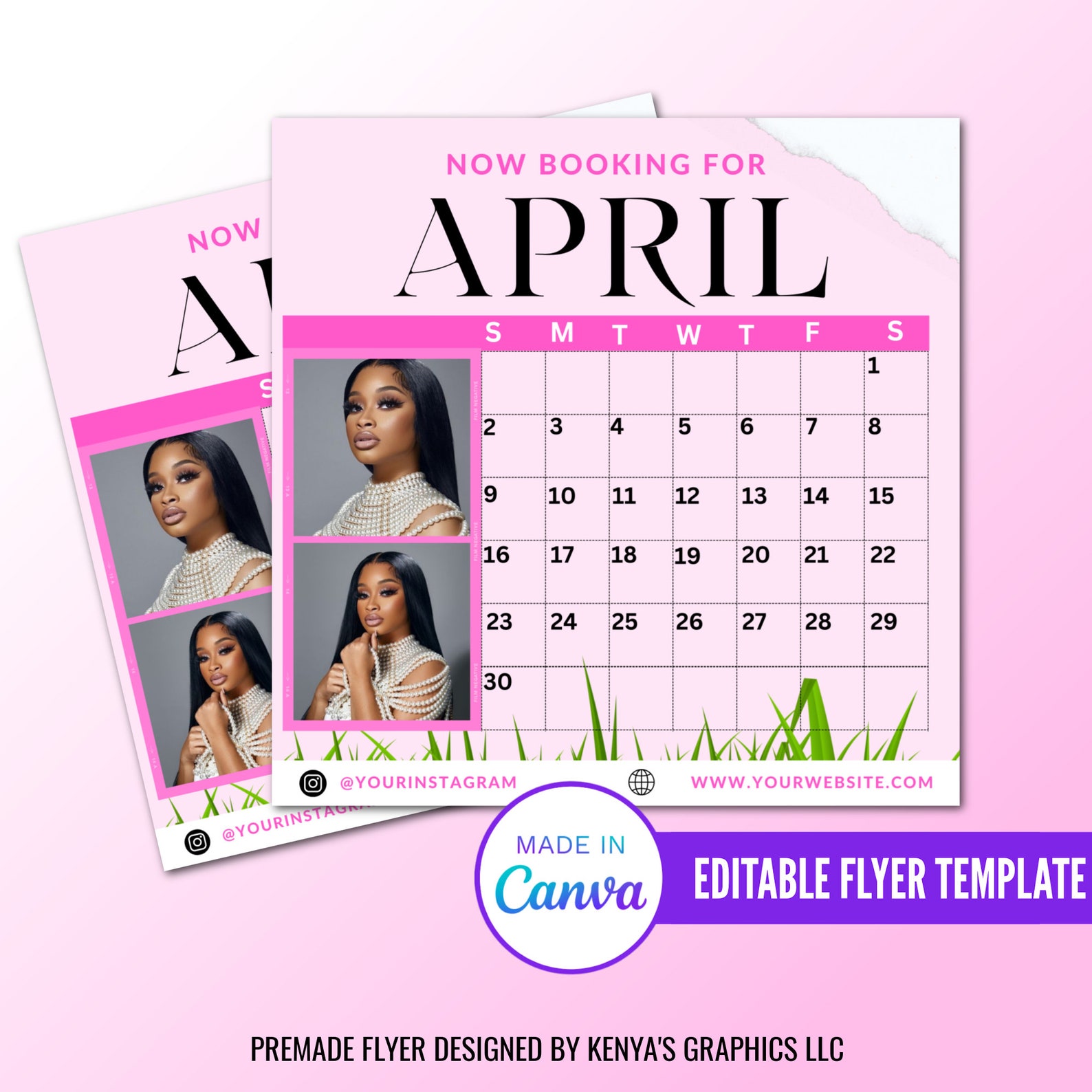 Now Booking Flyer, Editiable Now Booking Calendar Flyer, Now Booking ...