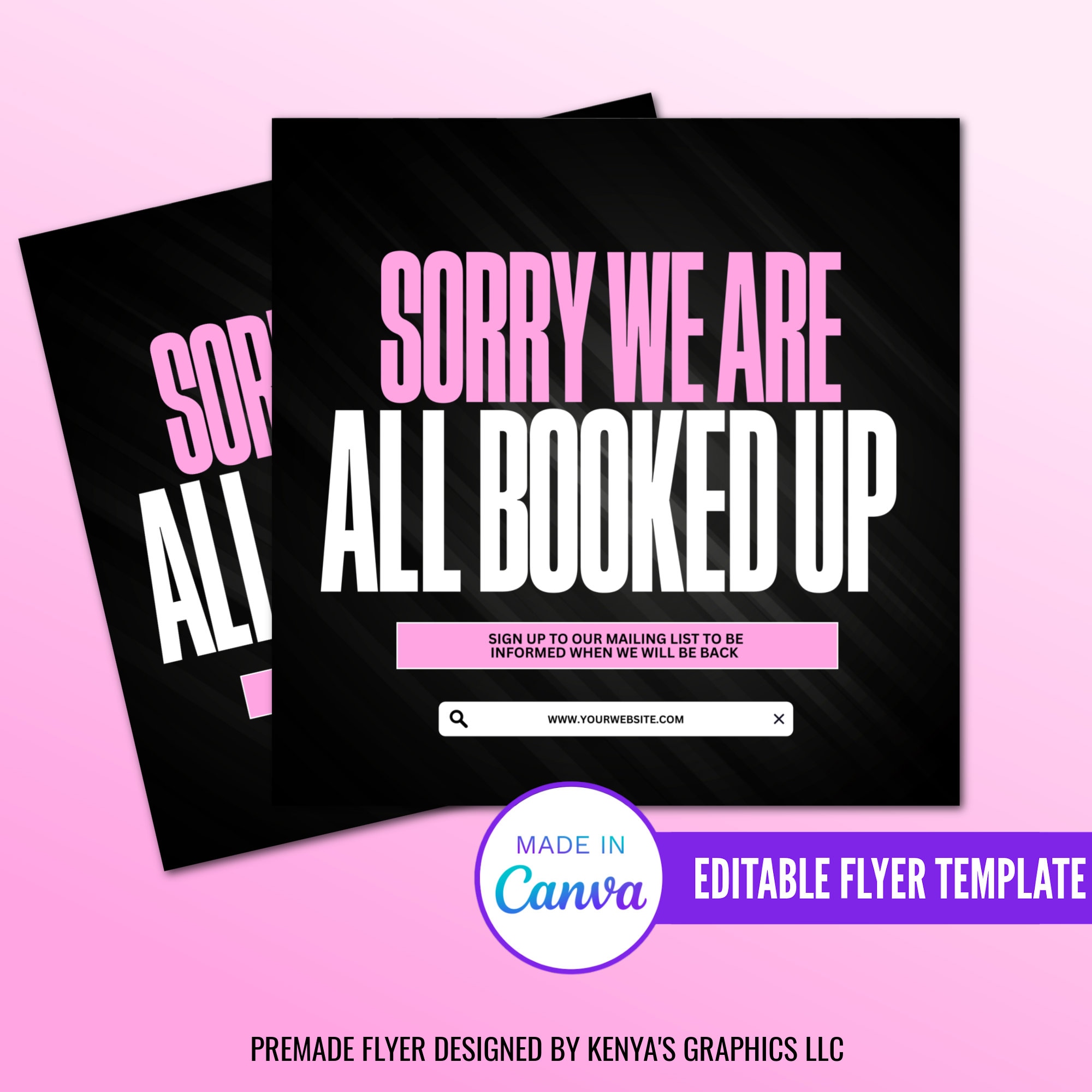 All Booked up Flyer, Business Flyer, Editable Booked up Flyer, Canva ...