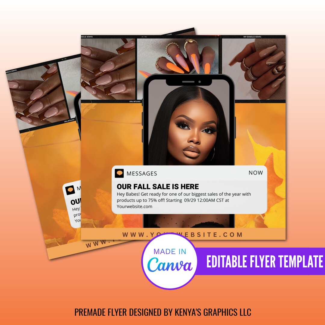 Editable Fall Shop Sale Flyer, Diy Text Flyer, Book With Us Flyer ...