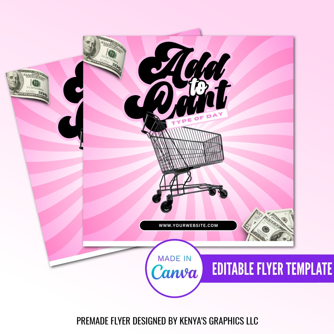Editable Add to Cart Flyer, Diy Add to Cart Flyer, Business Service ...