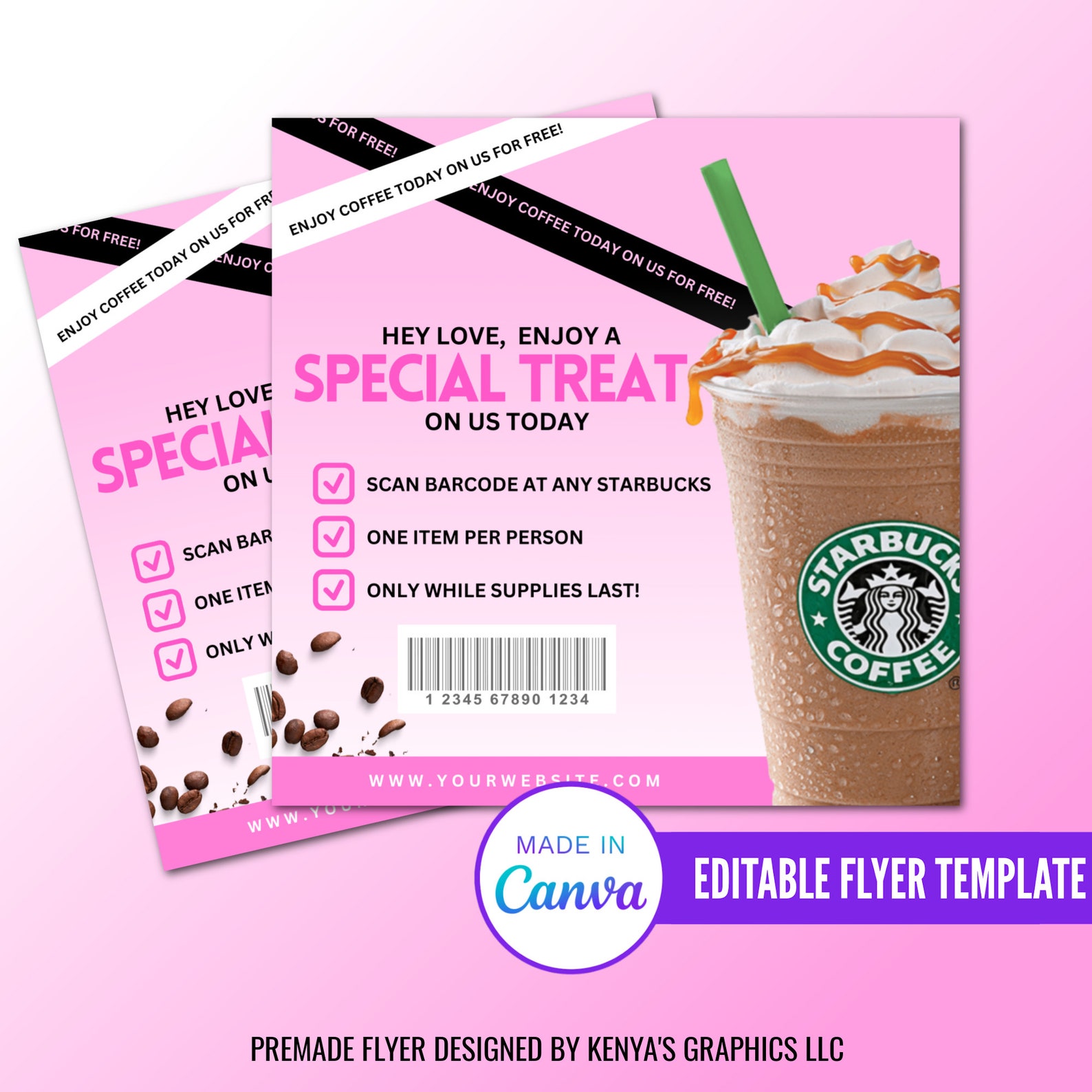 Starbucks Flyer, Starbucks on Us Flyer, Coffee on Us, Starbucks ...