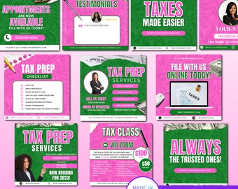 Tax Prep Flyer Bundle Template, Editable Tax Specialist Flyer, Tax ...