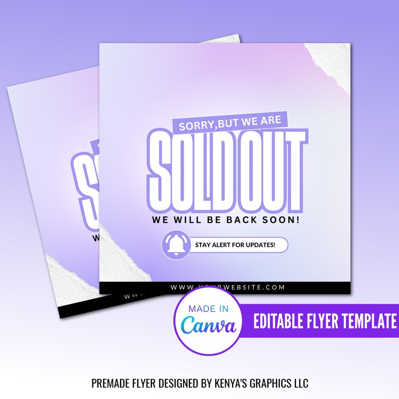 Sold Out Flyer, Diy Sold Out Flyer, Editable Sold Out Flyer, Social ...