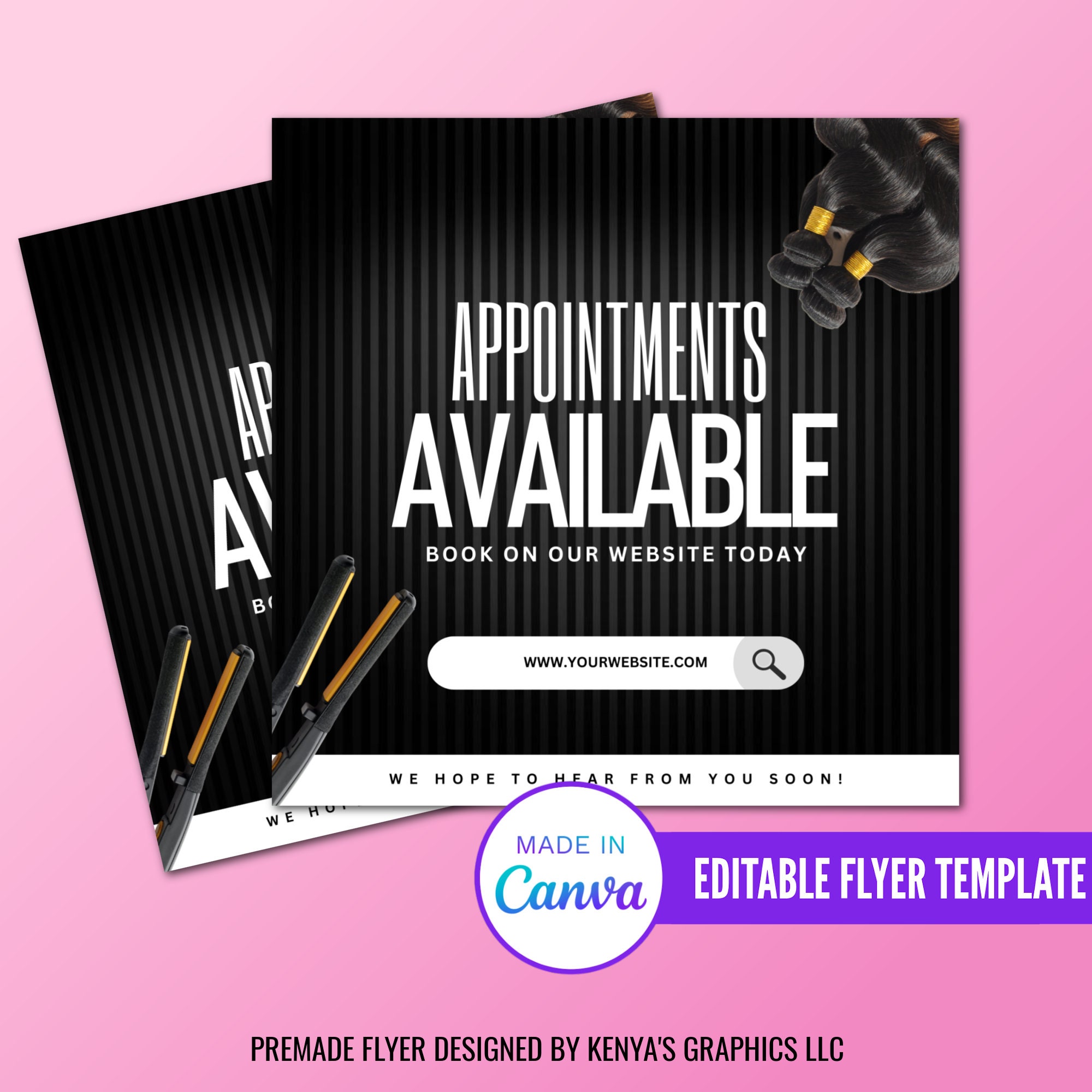 Appointments Available Editable Flyer, Hair Stylist Appointment Flyer ...