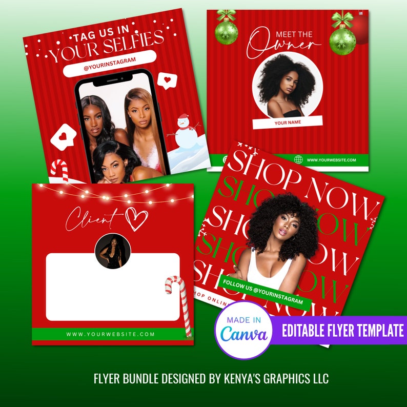 Christmas Themed Editable Flyers Instagram Post Flyers - Etsy