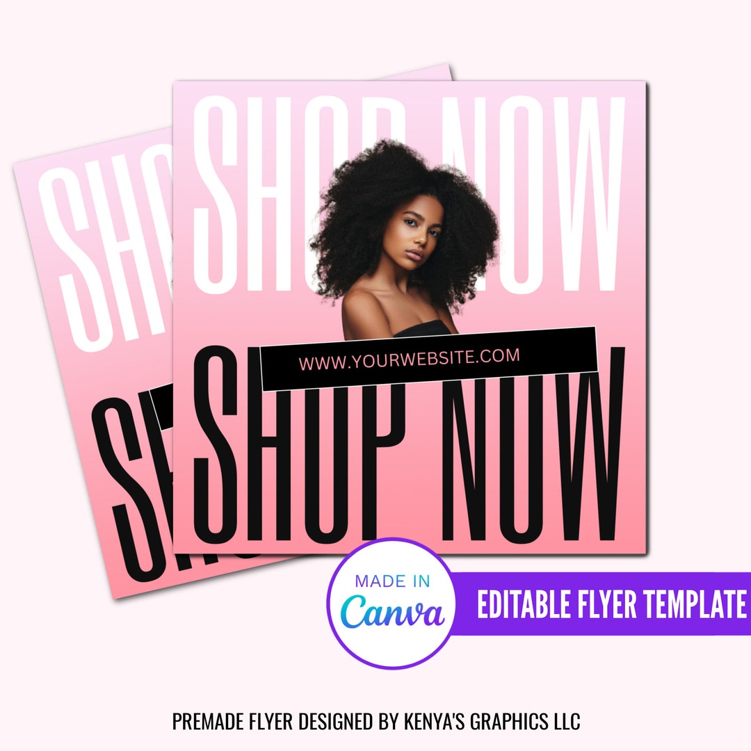 Shop Now Flyer, Editable Shop Now Flyer, Book Now Flyer, Social Media ...