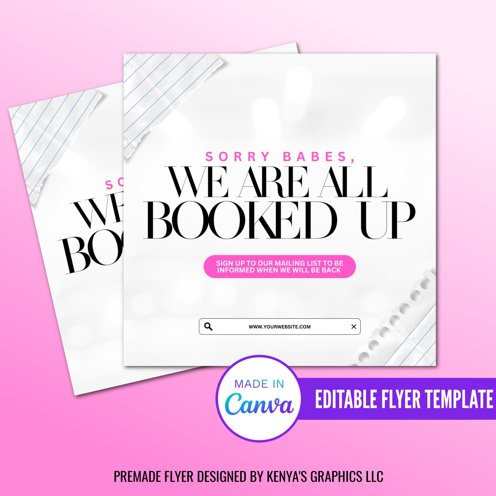 All Booked up Flyer, Business Flyer, Editable Booked up Flyer, Canva ...