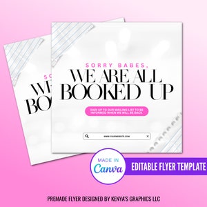 All Booked up Flyer, Business Flyer, Editable Booked up Flyer, Canva ...