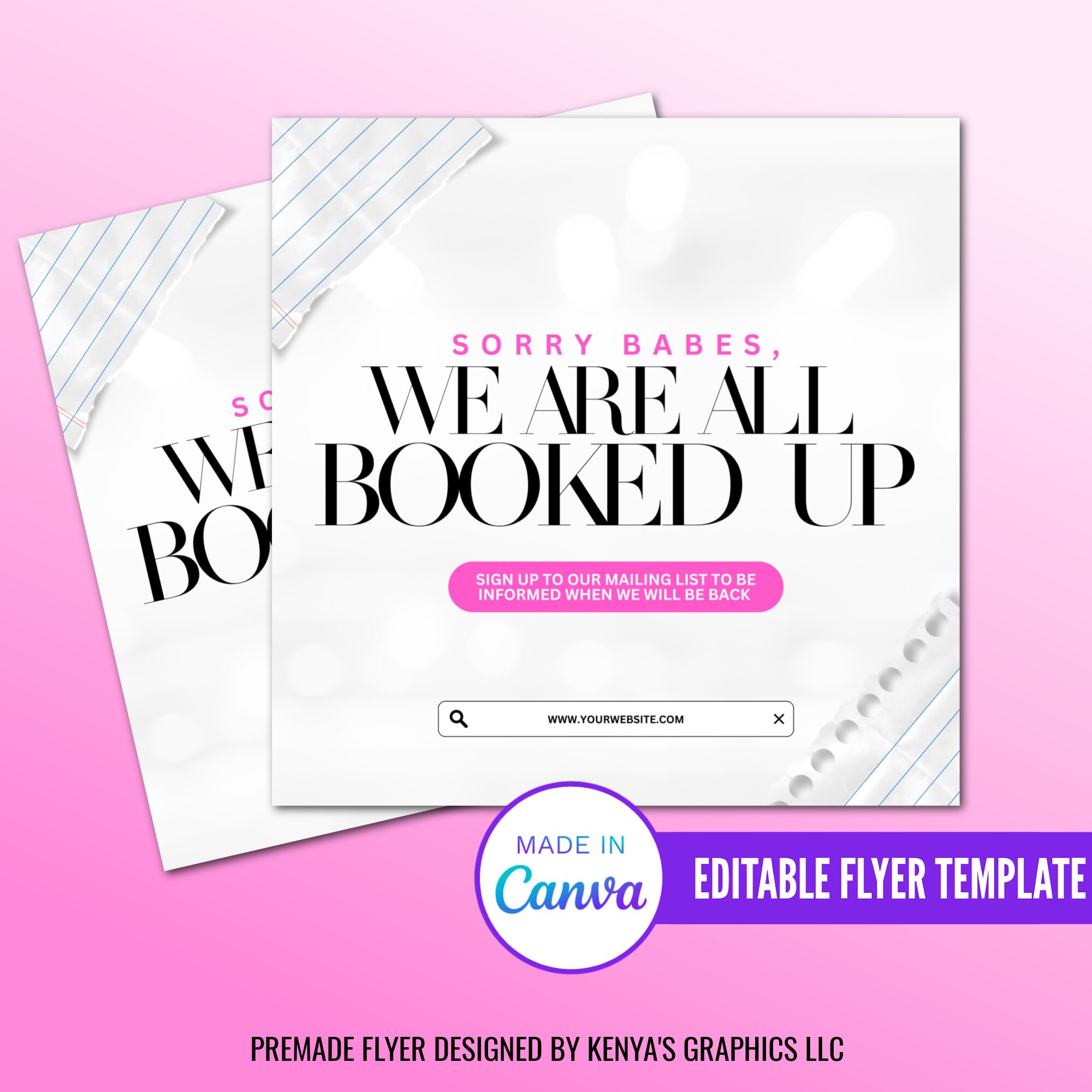 All Booked up Flyer, Business Flyer, Editable Booked up Flyer, Canva ...