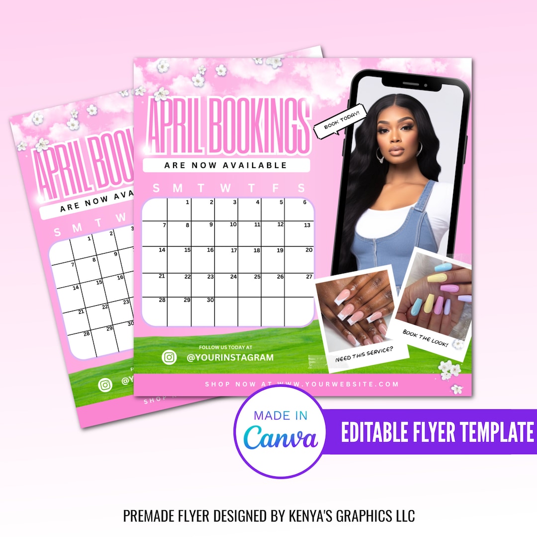 Now Booking Flyer, Editiable Now Booking Flyer,calendar Theme Flyer ...