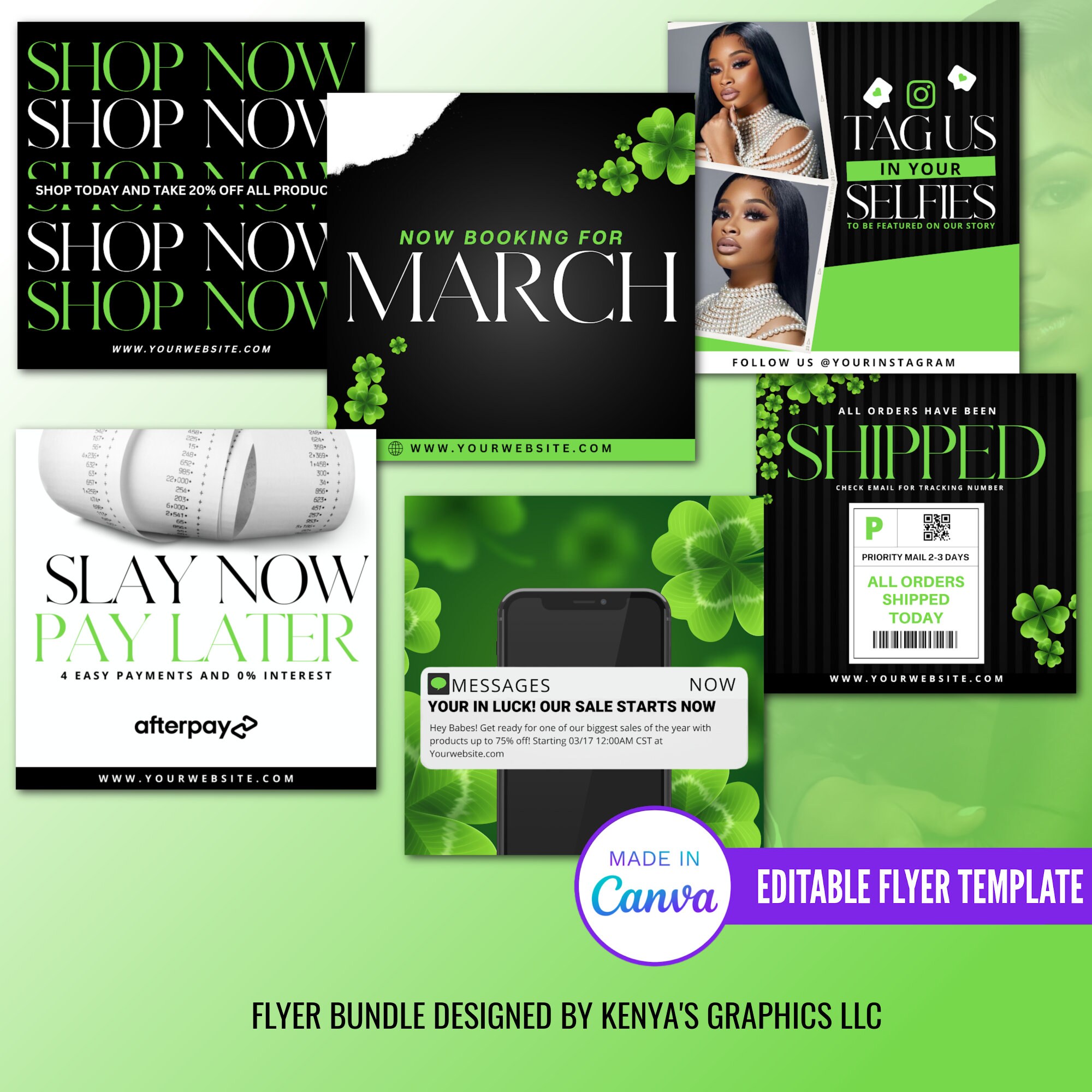 Diy Flyer Bundle, St. Patricks Day Editable Flyer Bundle, Social Media ...
