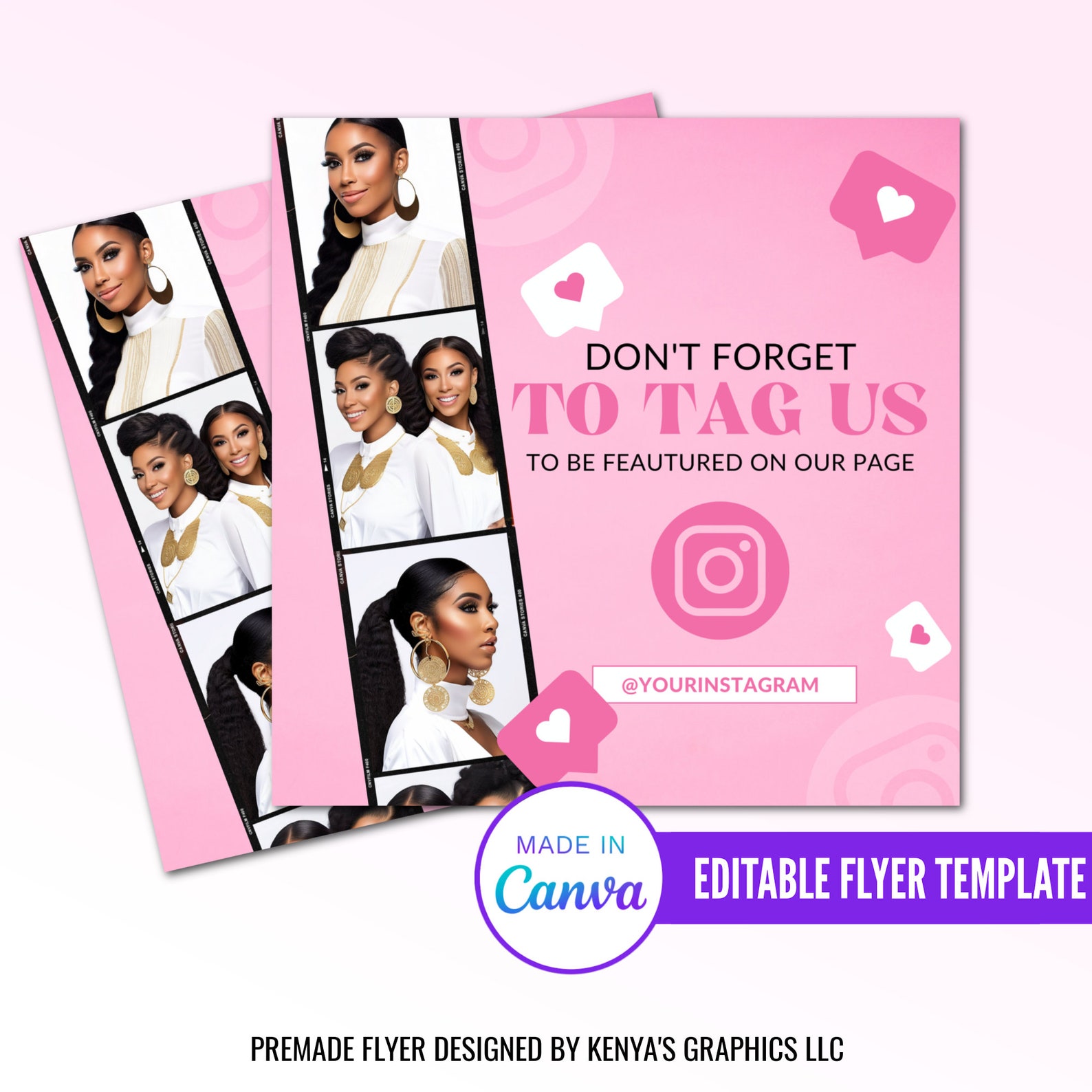 Tag Us in Your Selfies Flyer, We Love Selfies Flyer, Diy Selfies Flyer ...