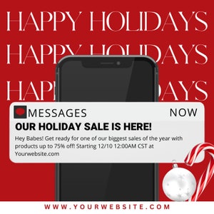 Holiday Sale Flyer, Christmas Sale Editable Flyer, Instagram Post Flyer ...